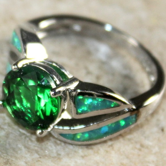Jewelry | Green Fire Opal Silver Ring | Poshmark